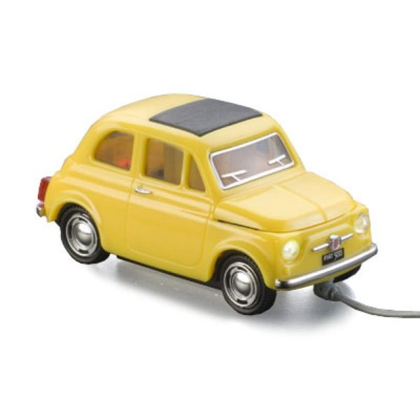 Souris USB Fiat 500 Jaune - Tuning-PC
